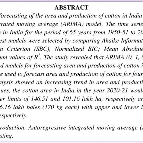 Example Applications Of The Sarimax Model In Forecasting Download Table