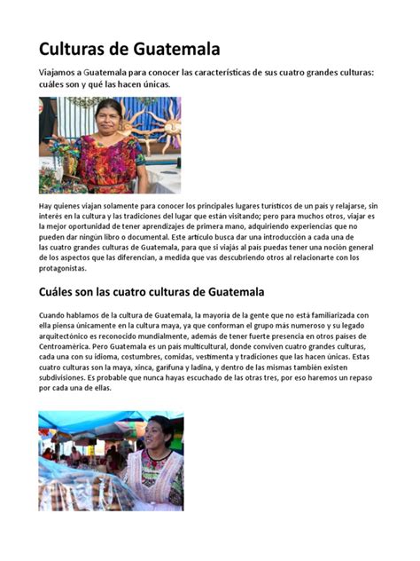 Culturas De Guatemala Pdf