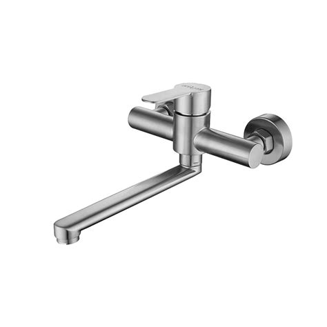 고품질 Sus304 스테인레스 스틸 주방 싱크 수도꼭지 벽걸이 냉수 주방 탭 회전식 긴 노즐주방 수도꼭지 Aliexpress