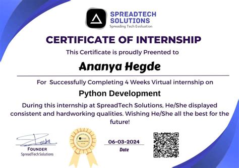 Ananya Hegde On Linkedin Sreadtechsolutions Pythonprogramming