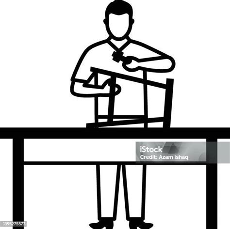 가구 수리 및 재활용 벡터 아이콘 디자인 제작 직업 기호 취미 및 예술 작품 기호 창조적 인 사람들 스톡 일러스트레이션 사무실 의자 개념 수정 목수 Performing