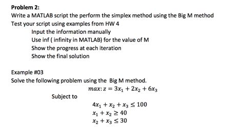 Problem 2 Write A Matlab Script The Perform The
