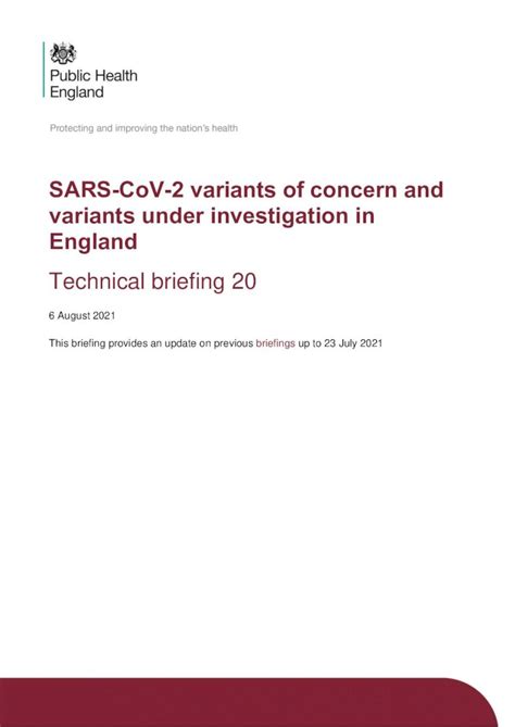 Pdf Sars Cov 2 Variants Of Concern And Variants Under Investigation Sars Cov 2 Variants Of