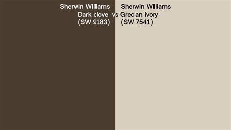 Sherwin Williams Dark Clove Vs Grecian Ivory Side By Side Comparison