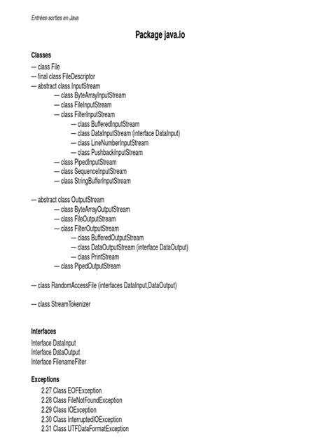 Package Java Io Classes Pdf Java Programming Language Computer Programming