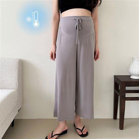 루시드라잇 마이 쿨 임산부바지 여름 8부 스판 시원한 빅사이즈 와이드팬츠 만삭 임부복