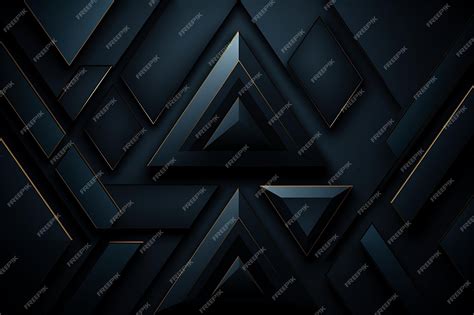 Premium Photo Black Background Geometric Triangle Abstract Design
