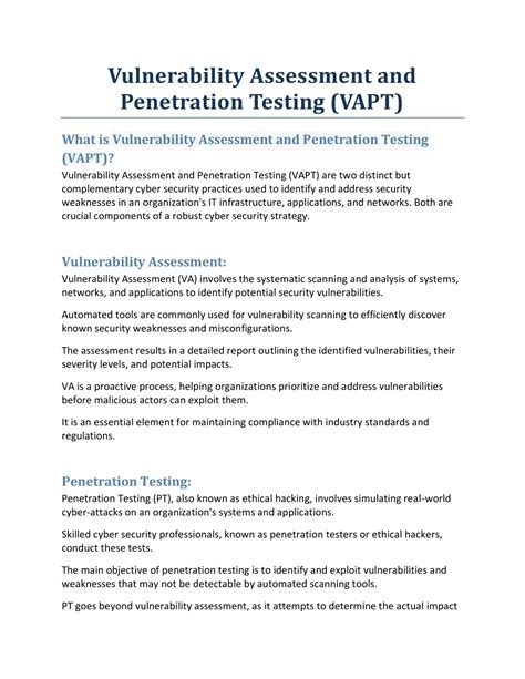 Ppt Vulnerability Assessment And Penetration Testingvapt