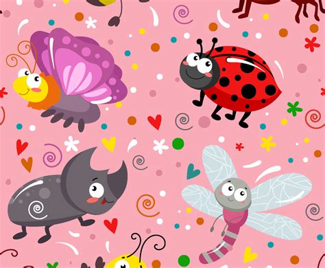 Seamless Pattern Insect Concept Background Freevectors