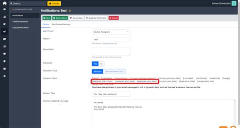 Course Assignment Notifications Tovuti Help Center