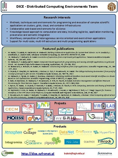 Dice Distributed Computing Environments Team Research Interests Methods