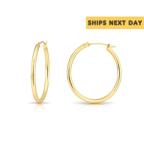 10k Gold Hoops Etsy