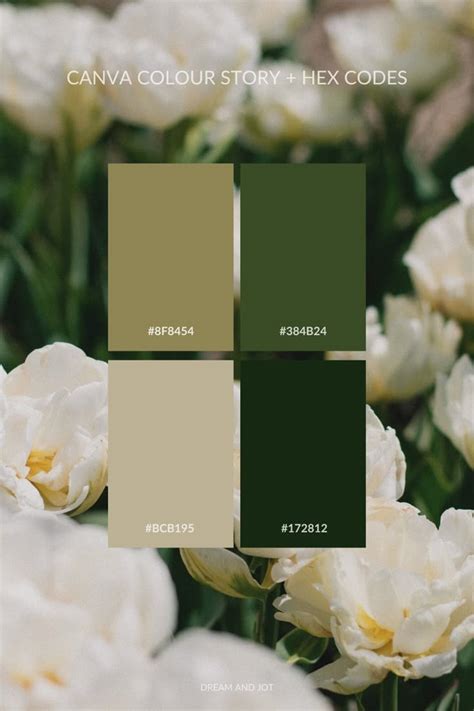 Floral Inspired Green And Beige Canva Colour Palette