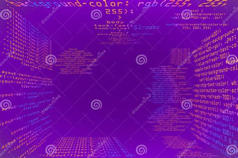 Abstract Glowing Purple Coding Programming Background With Mock Up Place Big Data And Code