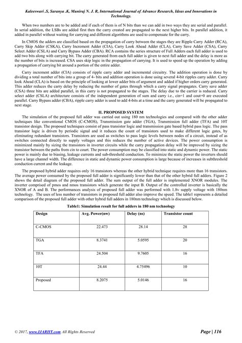 Efficient Implementation Of Full Adder For Power Analysis In Cmos