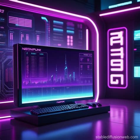 Futuristic Sensational Computer Screen Stable Diffusion Online