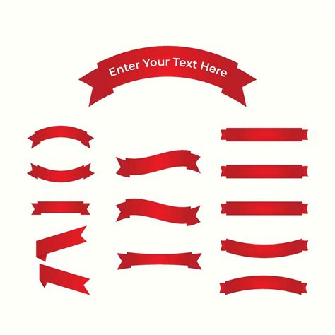 Collection Of Ribons In Red Gradient Color 43070206 Vector Art At Vecteezy
