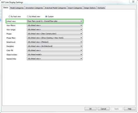 view templates and linked views autodesk