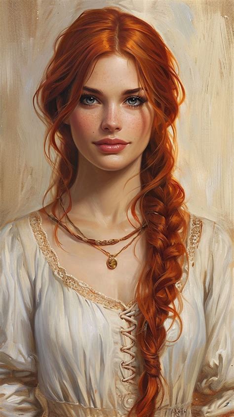 Pin By Talina On رسم In 2024 Redhead Art Portrait Portrait Art