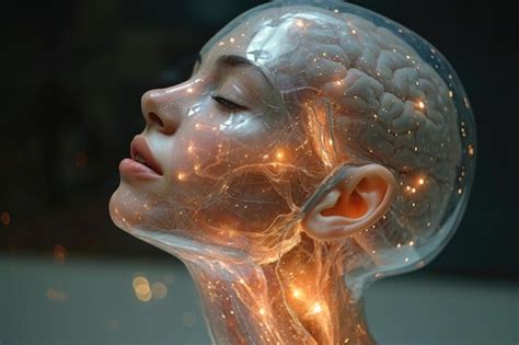 premium ai image the girl s face is covered with strands of an
