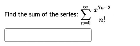 Solved Find The Sum Of The Series ∑n0∞2n−1n36n−1find