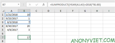Lesson 112 How To Use The Sumproduct Function In Excel AnonyViet English Version