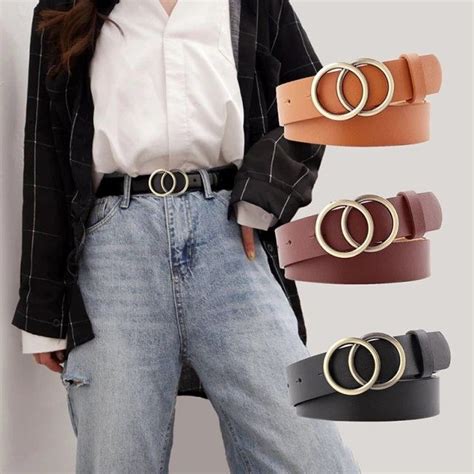 Double Ring Belts For Women Fashion Dress Jeans Belt Belts For Women