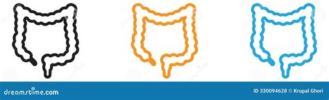Intestine Icon Bowel Symbol Human Anatomy Guts Or Intestinal Tract