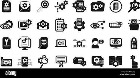 Technical Overview Icons Set Simple Vector Phone Specification Camera