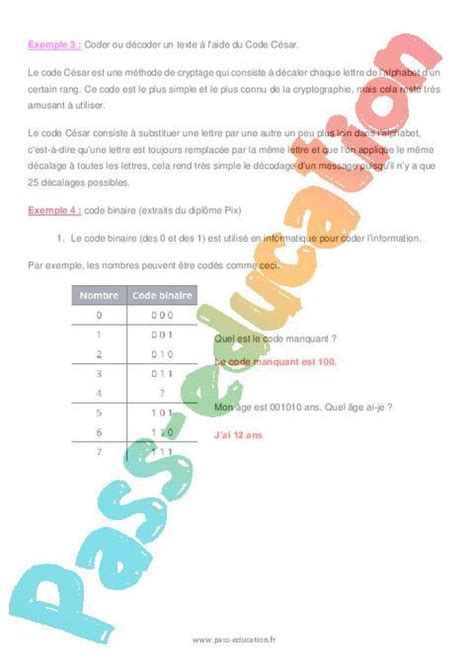 Coder Et Décoder 5ème Séquence Complète Pdf à Imprimer Par Pass