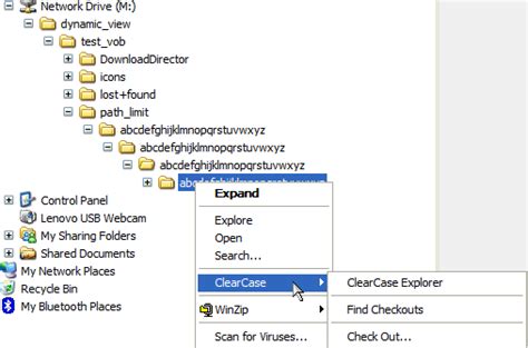 about the pathname limitation on windows and its affect on clearcase