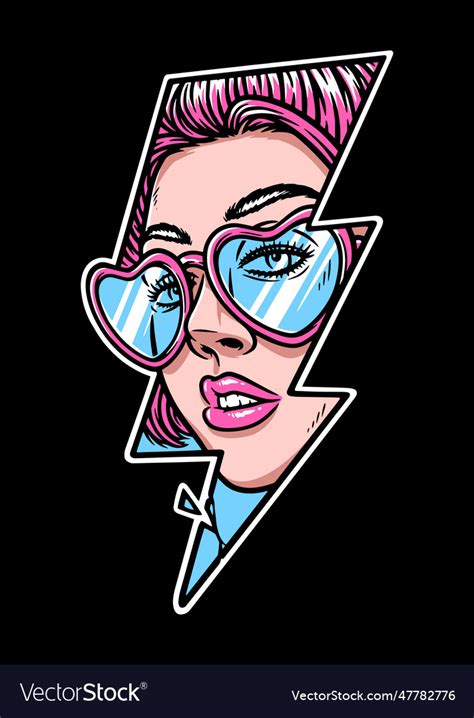 Beautiful Woman And Lightning Shape Royalty Free Vector