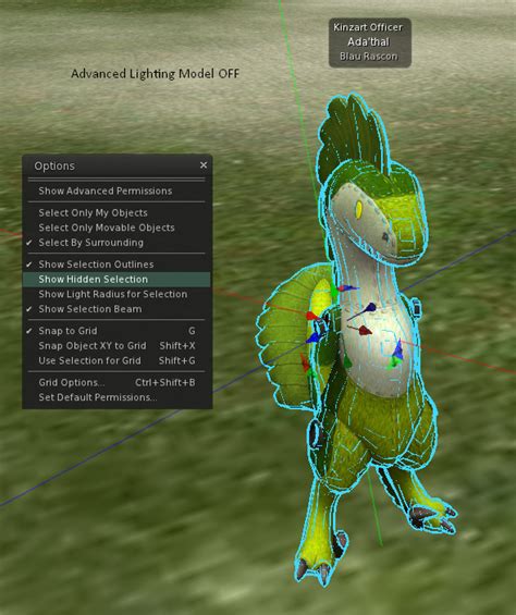 Bug 225094 Show Hidden Selection Always Active When Advanced Lighting Model Is Enabled · Issue