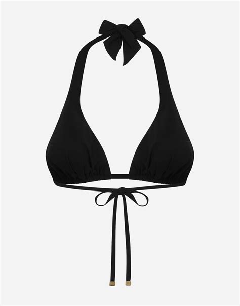 Padded Triangle Bikini Top In Black For Women Dolceandgabbana® Us