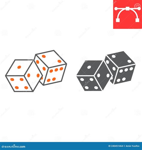 Dice Line Icon Board Game Cube Sign Salaryman Gender Equality And