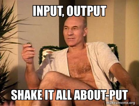 INPUT OUTPUT SHAKE IT ALL ABOUT PUT Sexual Picard Meme Generator