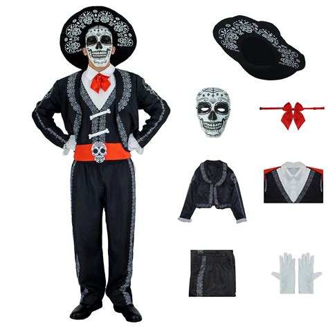 Day Of The Dead Costume For Men Mariachi Suit Adults Dia De Los Muertos