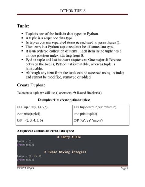 Python Tuplepdf Programming Languages Computing