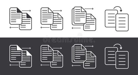 Compare Icons Depicting Document Transfer And Copy Operations Stock Illustration Illustration