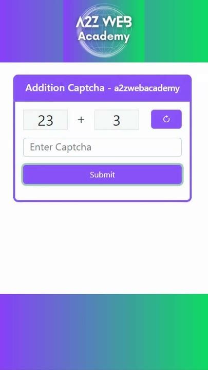 Addition Captcha Using Html Bootstrap Jquery Short Web Designing And Development A2zwebacademy