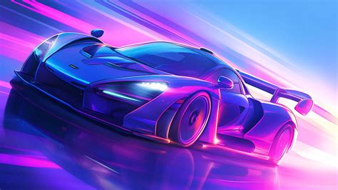 Mclaren F1 Neon Racing Desktop Wallpaper Download In 4k 🚗