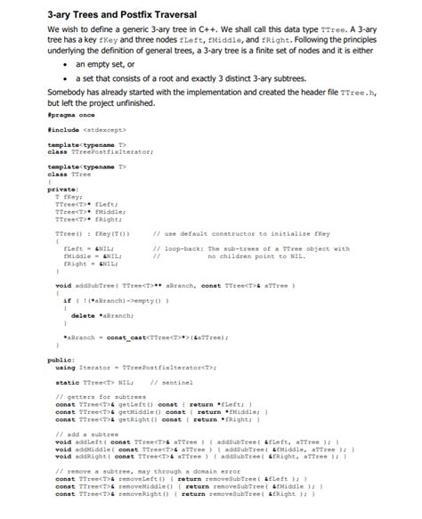 Solved 3 Ary Trees And Postfix Traversal We Wish To Define A