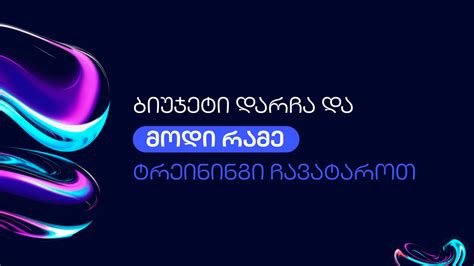 ბიუჯეტი დარჩა და მოდი რამე ტრეინინგი ჩავატაროთ