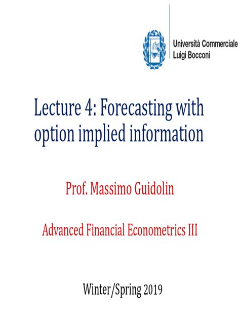 Forecasting With Option Implied Information Pdf Option Finance