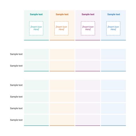 Colored Panels With Icons Layout 4x7 Biorender Science Templates