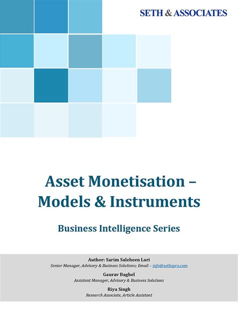 Asset Monetization Models And Instruments