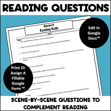 Macbeth Act 4 Questions Quiz Quotes Analysis Print Digital Editable Made By Teachers