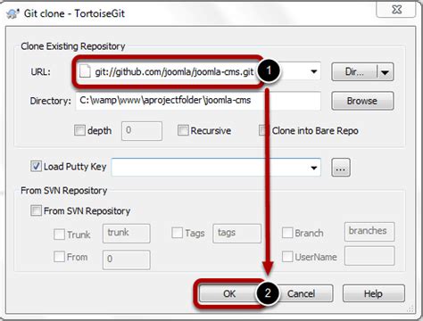 Create A Local Version Of The Joomla Github Repository Using TortoiseGit Joomlashack
