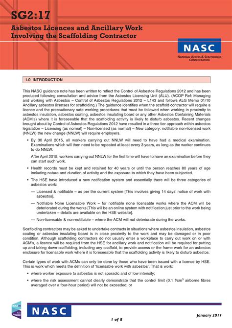 Nasc National Access And Scaffolding Confederation