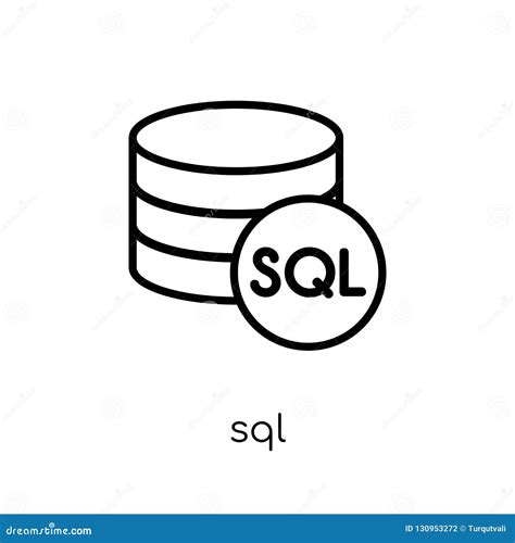 Sql Icon Trendy Modern Flat Linear Vector Sql Icon On White Background From Thin Line Internet